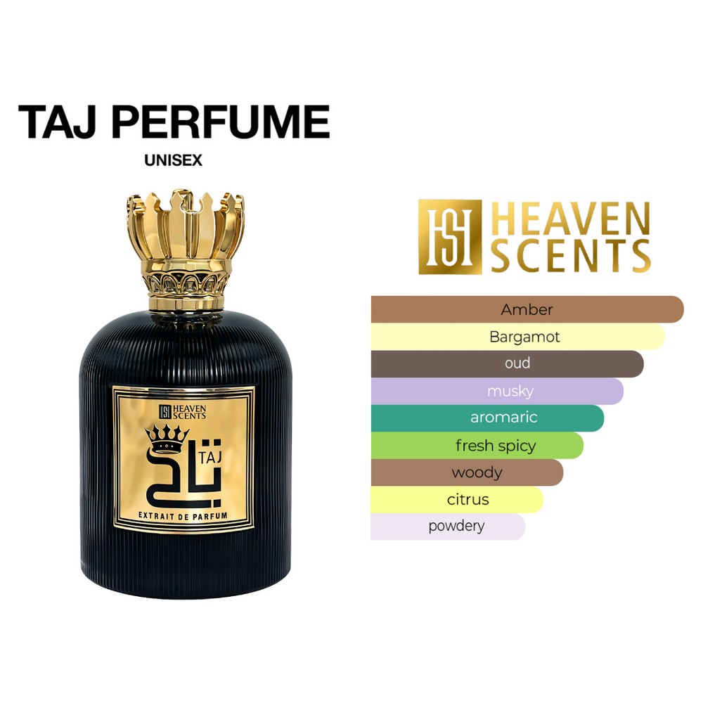 Taj Perfume for Unisex Extrait De Parfum Spray, 3.4 Ounce by Heaven Scents
