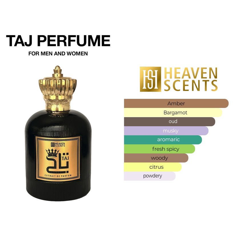 Taj Perfume for Unisex Extrait De Parfum Spray, 3.4 Ounce by Heaven Scents